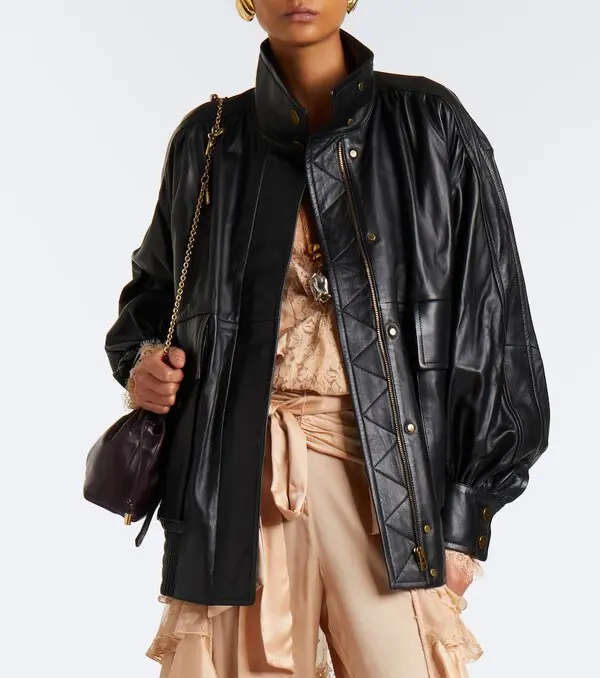 Zimmermann Valiant Leather Bomber Jacket