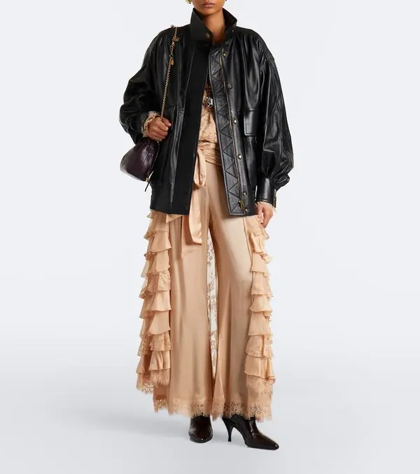 Zimmermann Valiant Leather Bomber Jacket