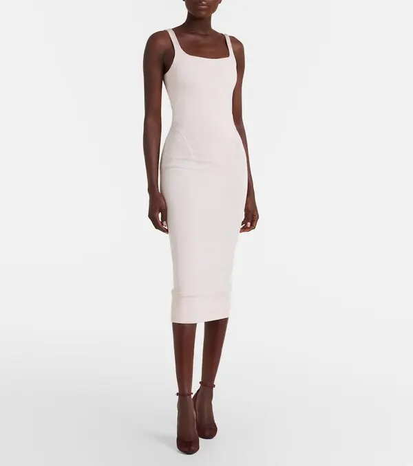 Alaïa Knitted Jersey Midi Dress