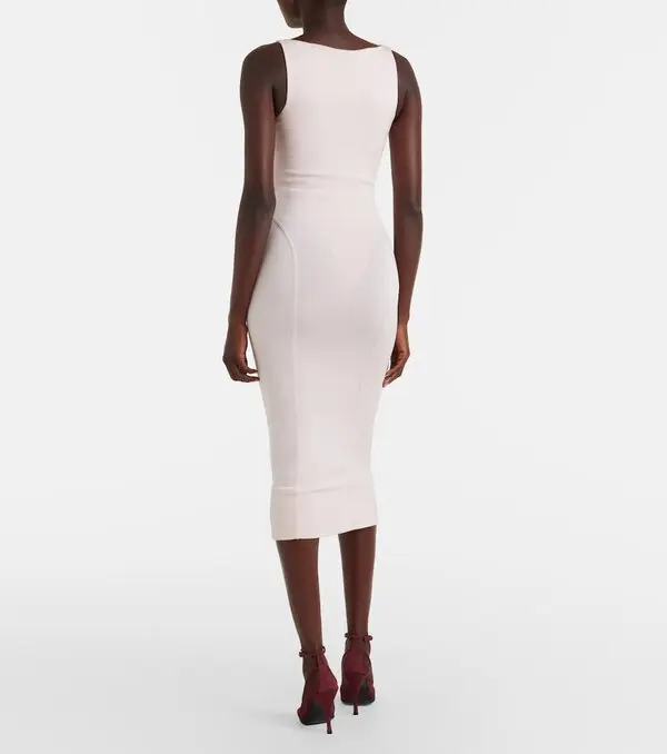 Alaïa Knitted Jersey Midi Dress