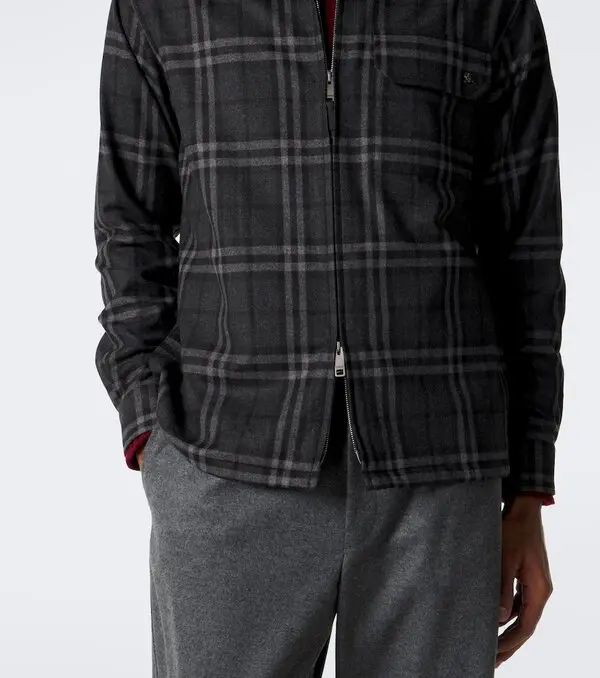 Burberry Check Wool And Cashmere Jacket