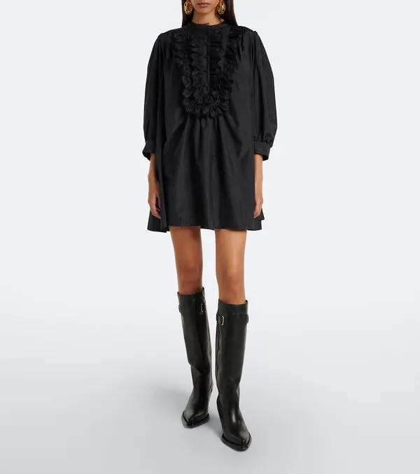 Chloé Ruffled Taffeta Minidress