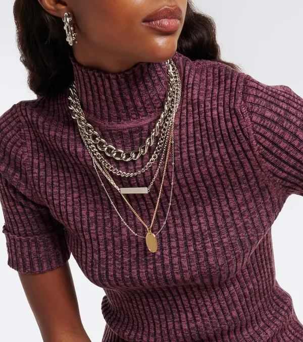 Rabanne Layered Chain Necklace - Silver