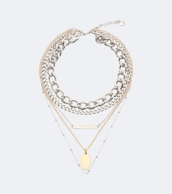 Rabanne Layered Chain Necklace - Silver