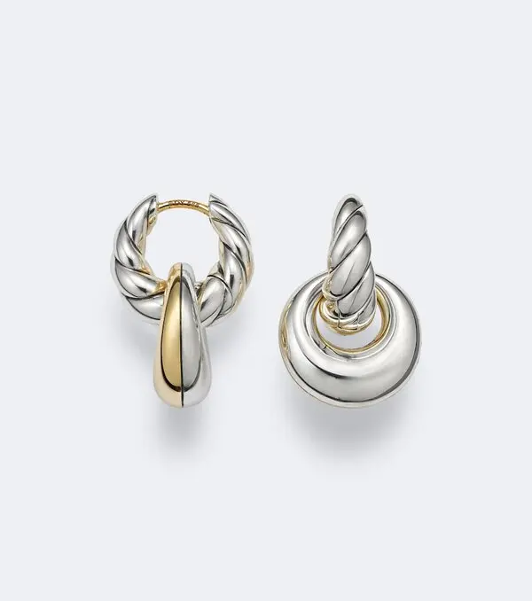 David Yurman Sculpted Cable Sterling And 14kt Gold Drop Earrings