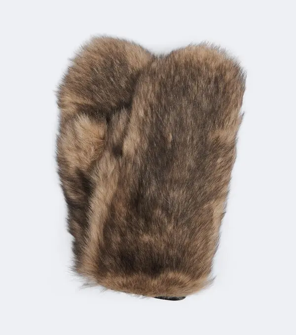 Magda Butrym Shearling Mittens - Brown