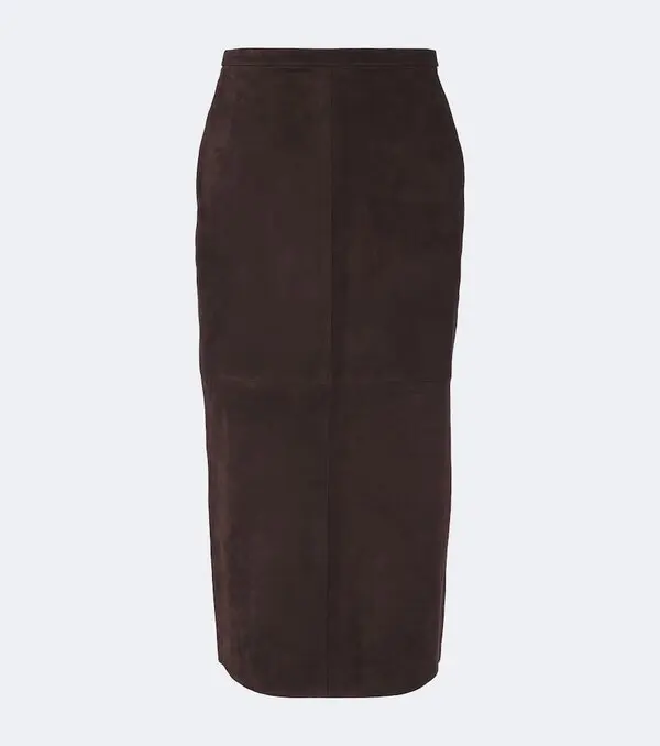 Nour Hammour Alana Suede Pencil Skirt