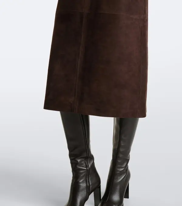 Nour Hammour Alana Suede Pencil Skirt