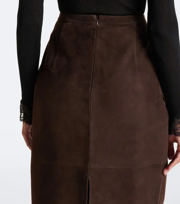 Nour Hammour Alana Suede Pencil Skirt