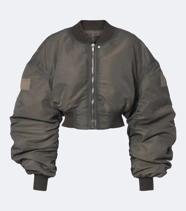 Rick Owens Secchia Cropped Satin Bomber Jacket