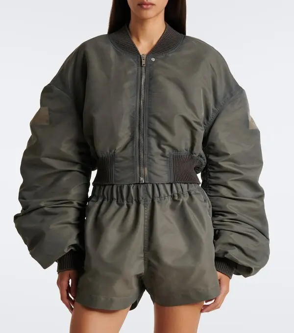 Rick Owens Secchia Cropped Satin Bomber Jacket