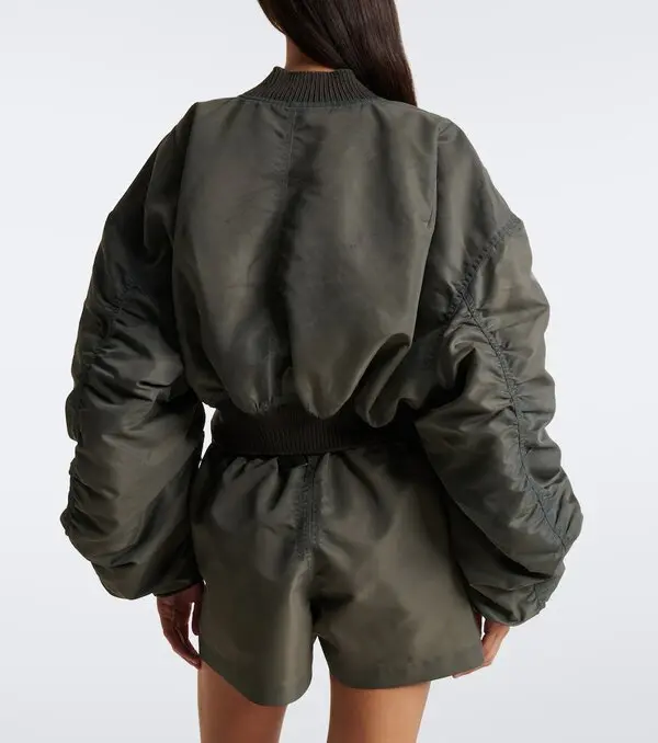 Rick Owens Secchia Cropped Satin Bomber Jacket