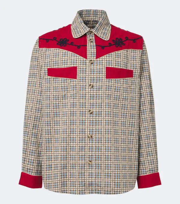 BODE River City Checked Cotton Poplin Western Shirt - Multicoloured