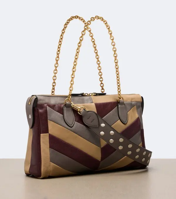 Valentino Garavani Panthea Medium Chevron Leather Shoulder Bag
