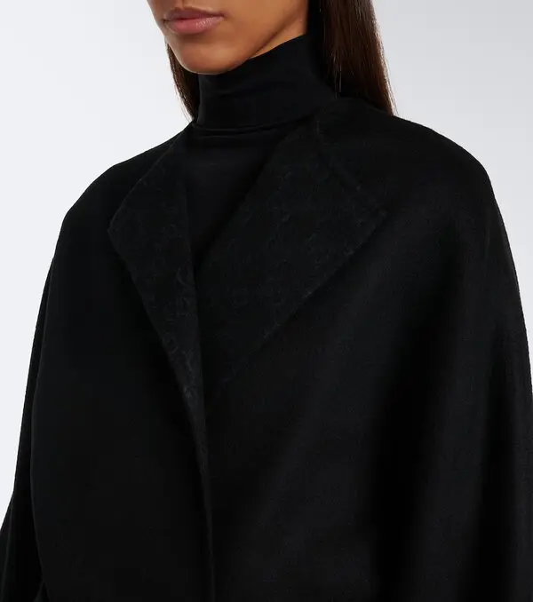 Gucci Gg Belted Wool And Silk Wrap Coat
