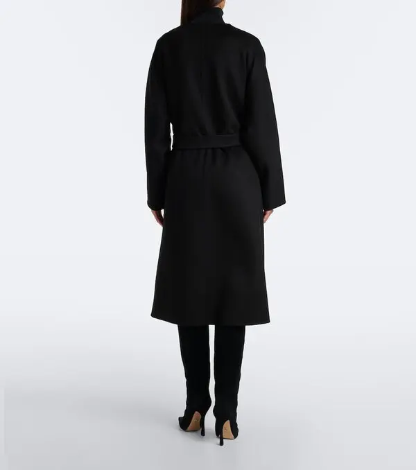 Gucci Gg Belted Wool And Silk Wrap Coat