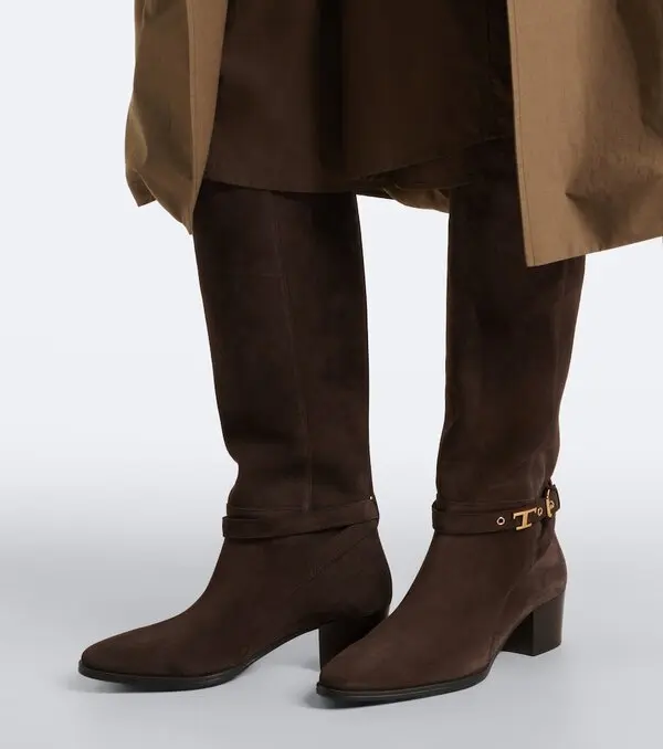 TOD'S T Timeless Suede Knee-high Boots