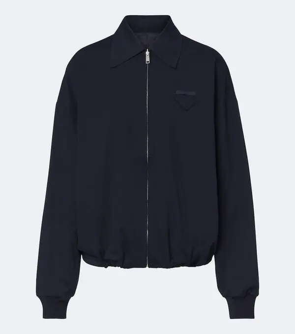Prada Reversible Re-nylon And Jersey Blouson Jacket - Blue