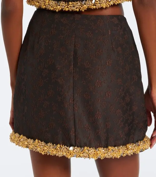 Simkhai Idina Embellished Jacquard Miniskirt