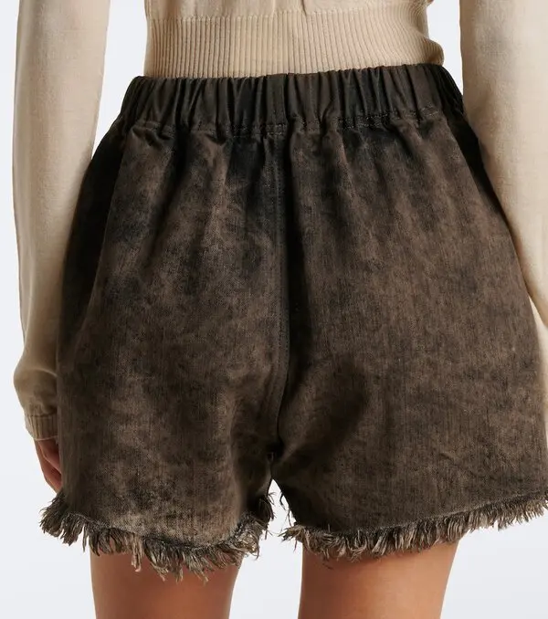 Rick Owens Distressed Denim Shorts - Brown