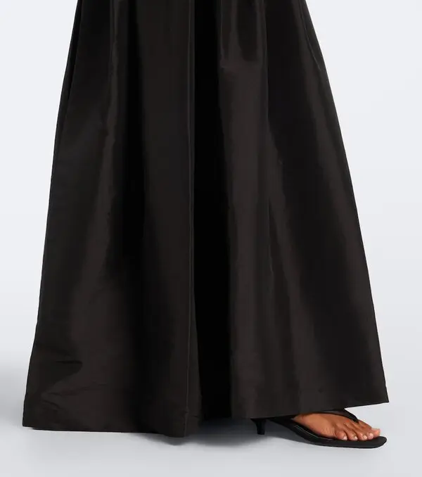 Simkhai Julisse Bow-detail Pleated Taffeta Gown