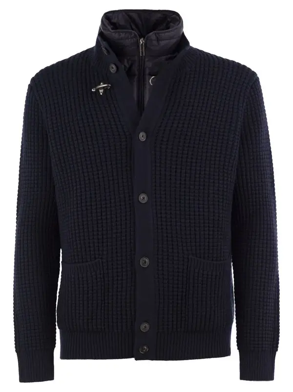 FAY Wool Cardigan With Removable Padded Gilet