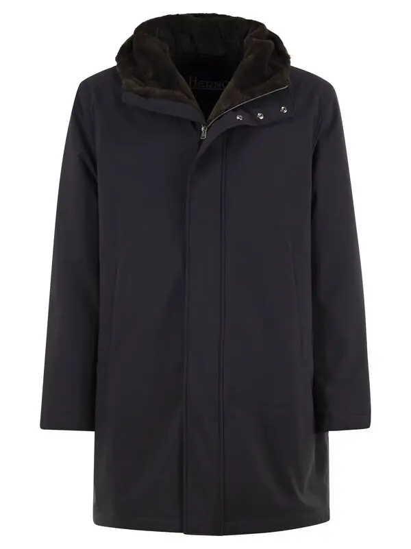 Herno Technical Hooded Coat - Blue