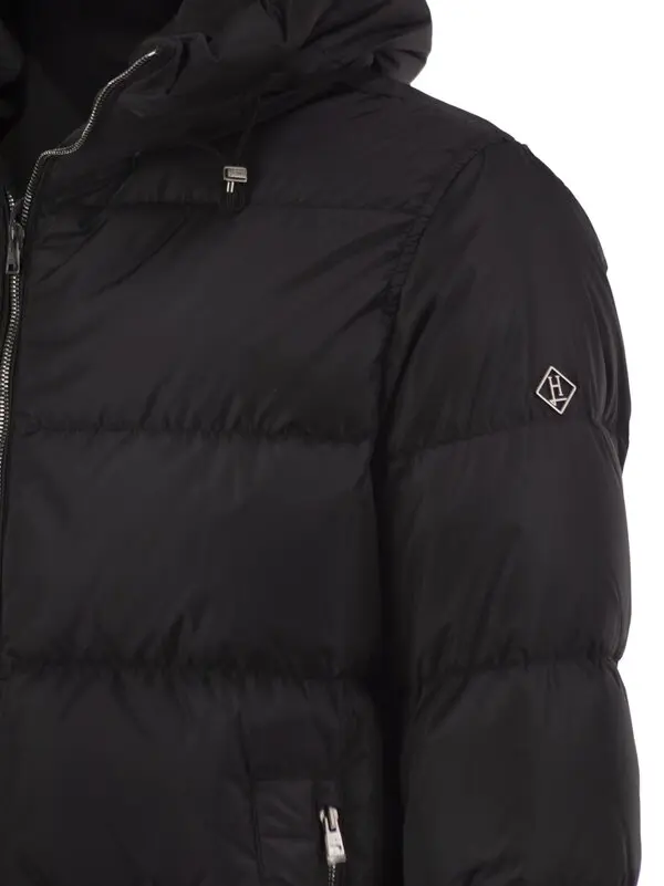 Herno Padded Down Jacket With High Collar And Integrated Hood