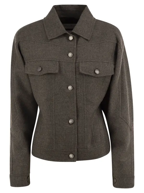 Max Mara Mxsrapace Pure Virgin Wool Jacket - Brown