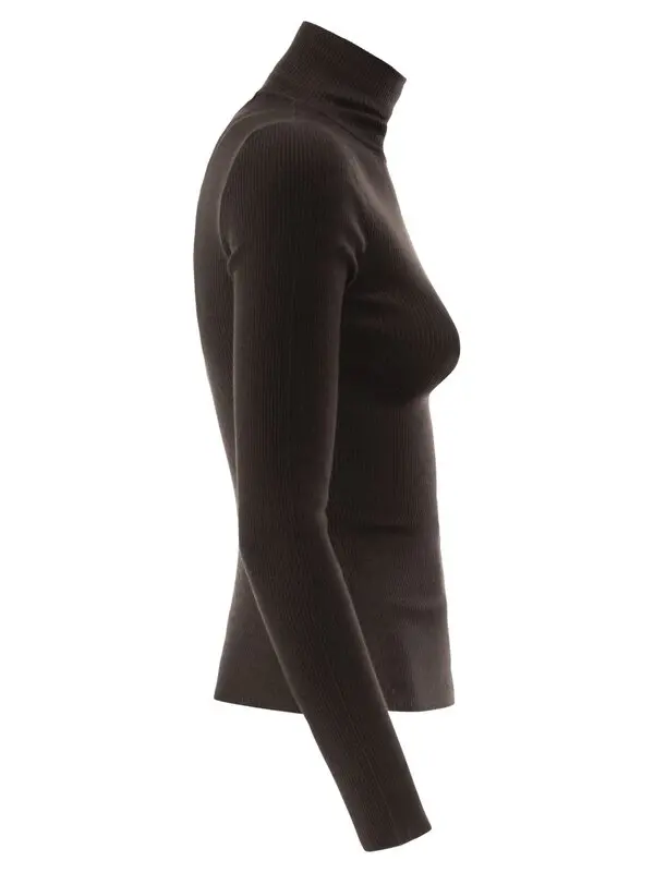 Max Mara Mxscavallo Pure Virgin Wool Ribbed Roll-neck Jumper - Brown
