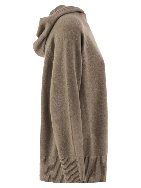 Max Mara Mxmefebo Pure Cashmere Hooded Jumper - Brown