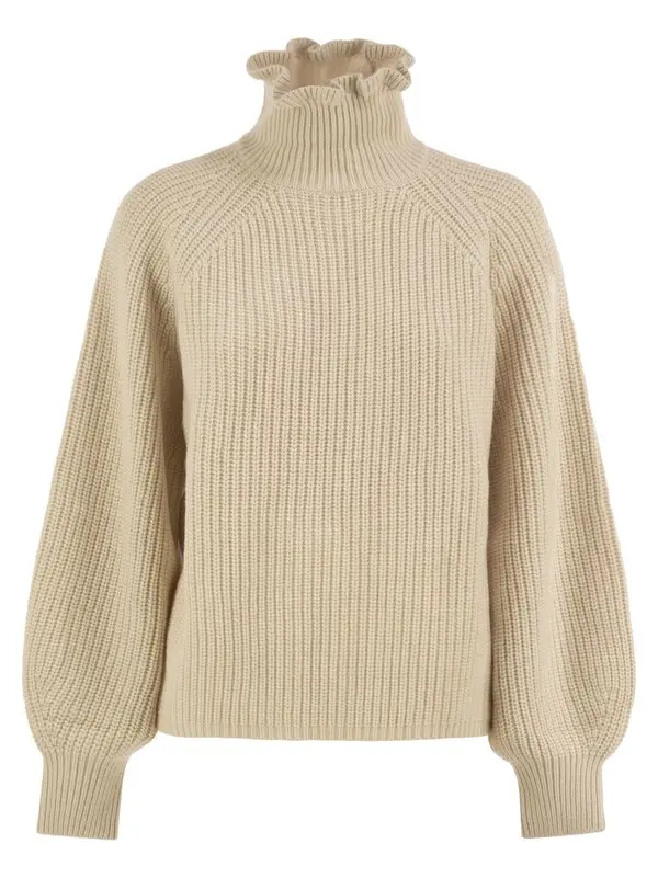 Max Mara Mxmpontile Wool And Cashmere Rib-knit Roll-neck Jumper - Multicolor