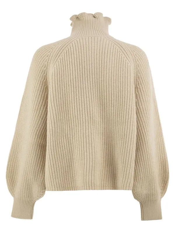 Max Mara Mxmpontile Wool And Cashmere Rib-knit Roll-neck Jumper - Multicolor