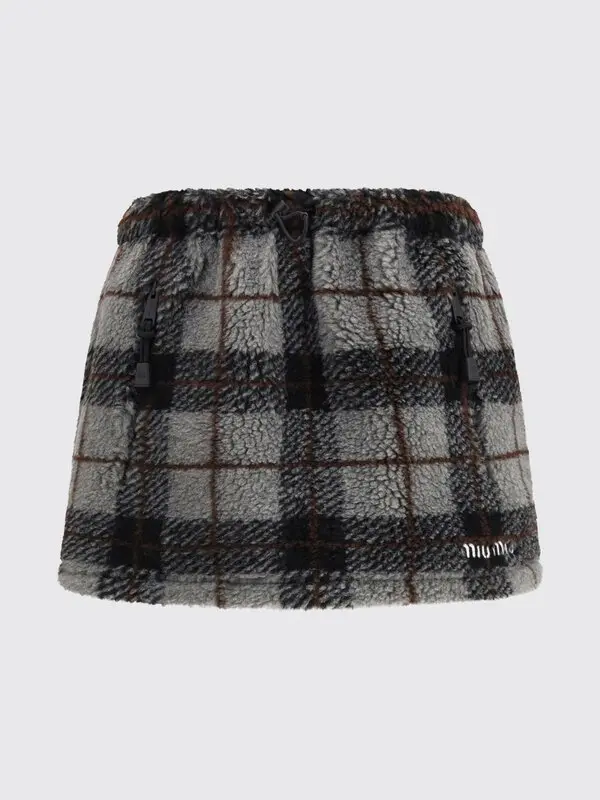 Miu Miu Tartan Wool Blend Skirt