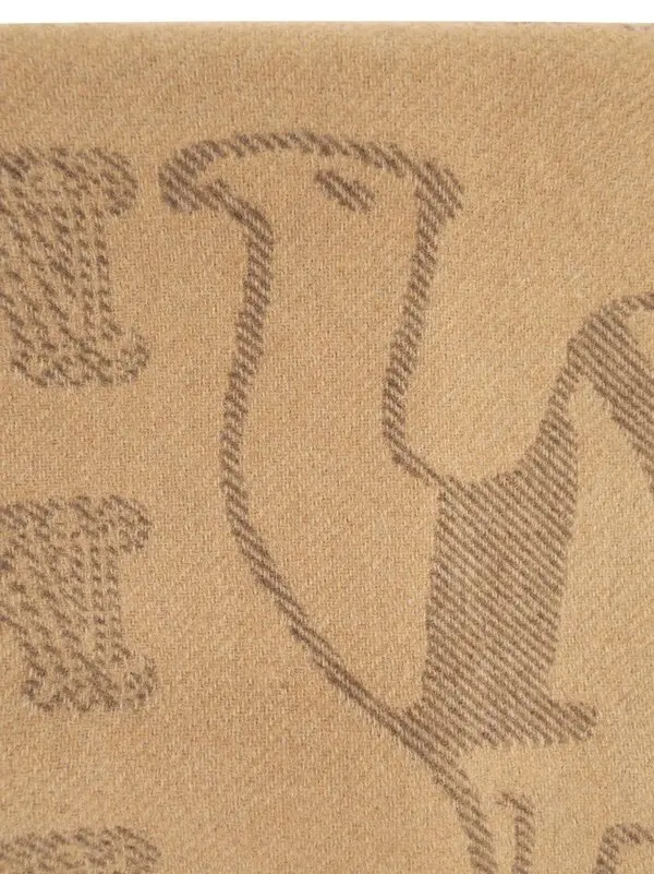 Max Mara Mxacharme Pure Cashmere Jacquard Monogram Scarf