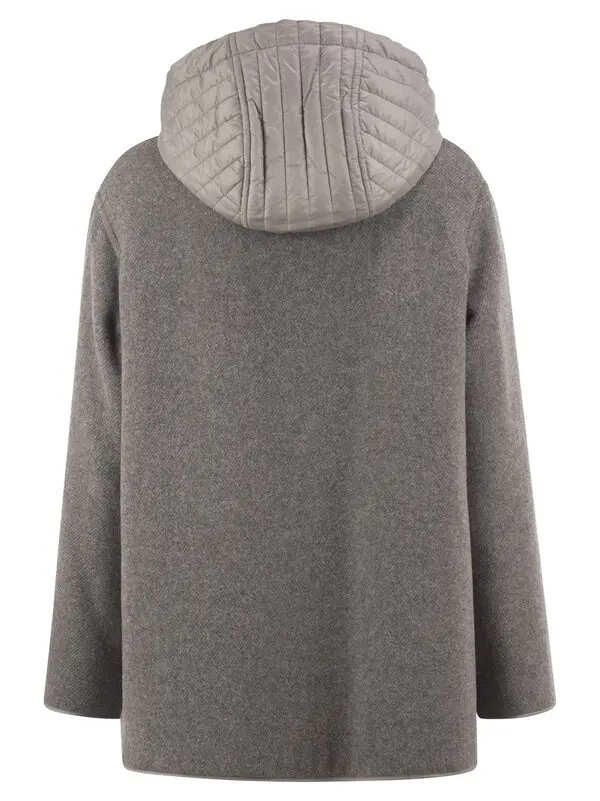 FAY Wool-blend Coat With Padded Hood
