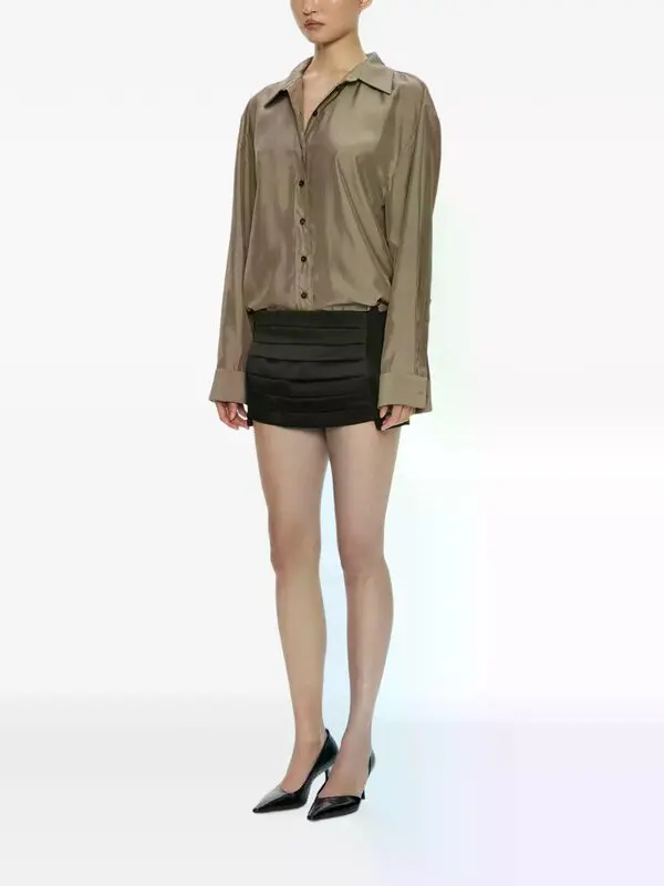 Christopher Esber Tuxedo Cummerbund Wool Mini Skirt