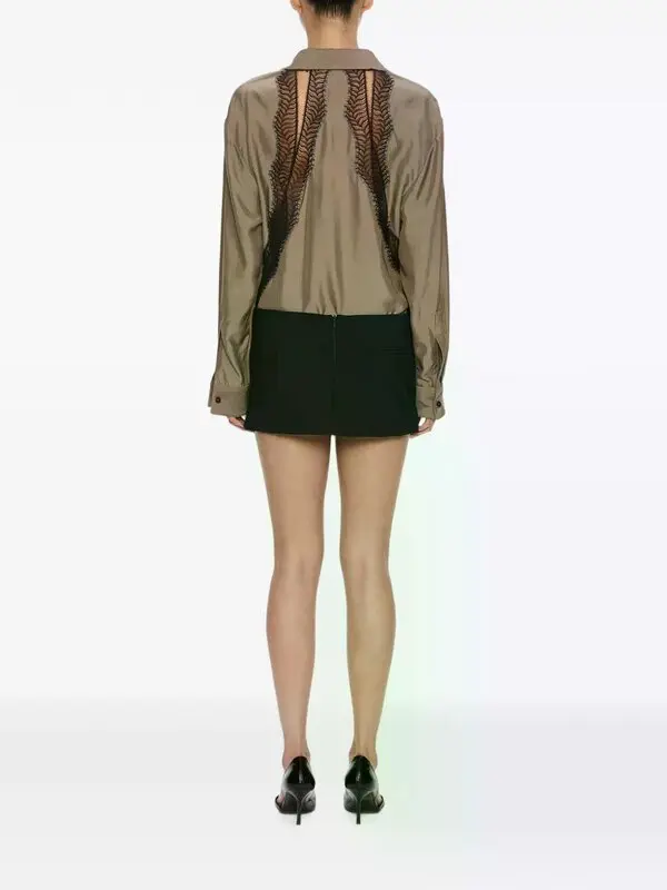 Christopher Esber Tuxedo Cummerbund Wool Mini Skirt