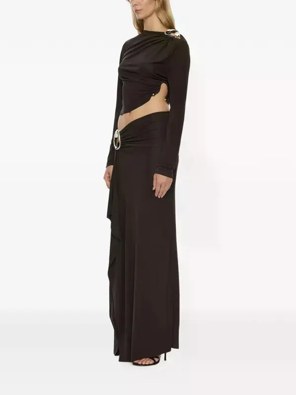 Christopher Esber Orica Crystal Ruched Maxi Skirt