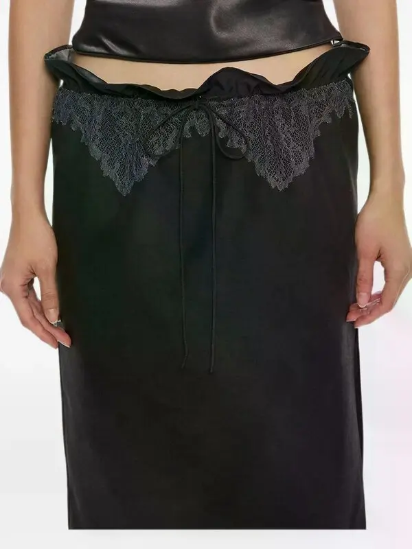 Christopher Esber Anais Lace-trimmed Tie Midi Skirt - Black