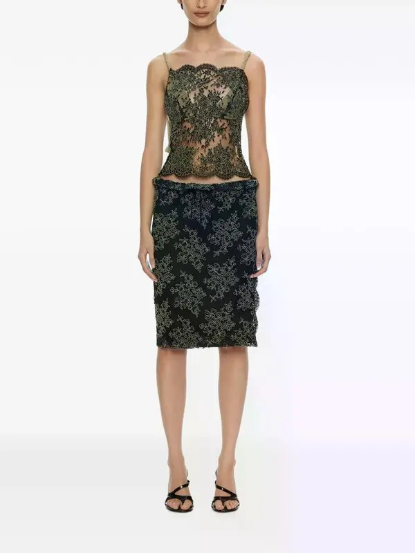 Christopher Esber Aluna Lace Draped Top