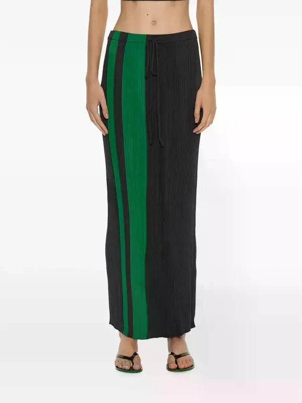 Christopher Esber Mach Stripe-print Tie-waist Maxi Skirt - Grey