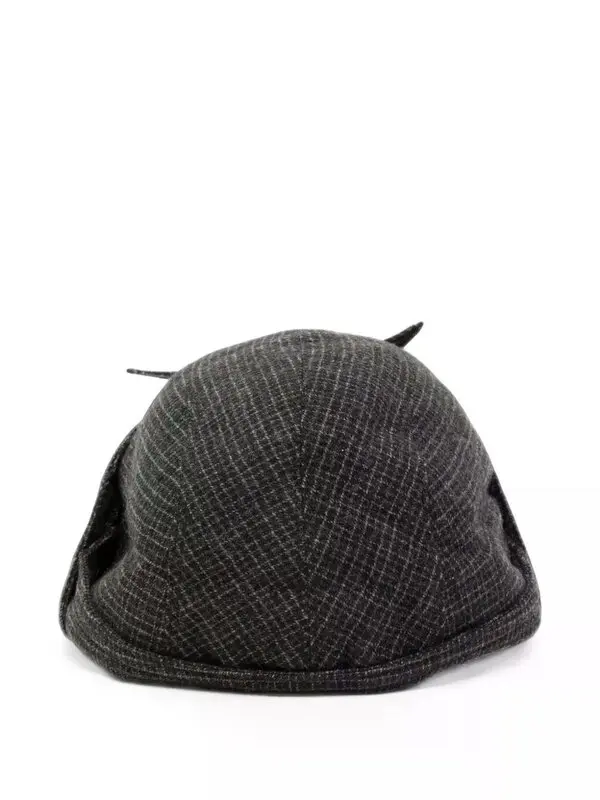ZIGGY CHEN Check-pattern Knot-detail Hat