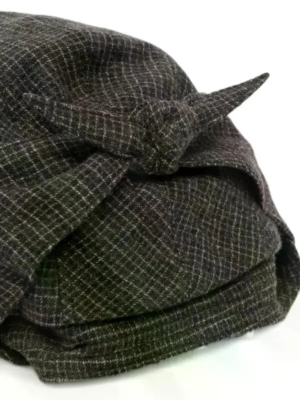 ZIGGY CHEN Check-pattern Knot-detail Hat