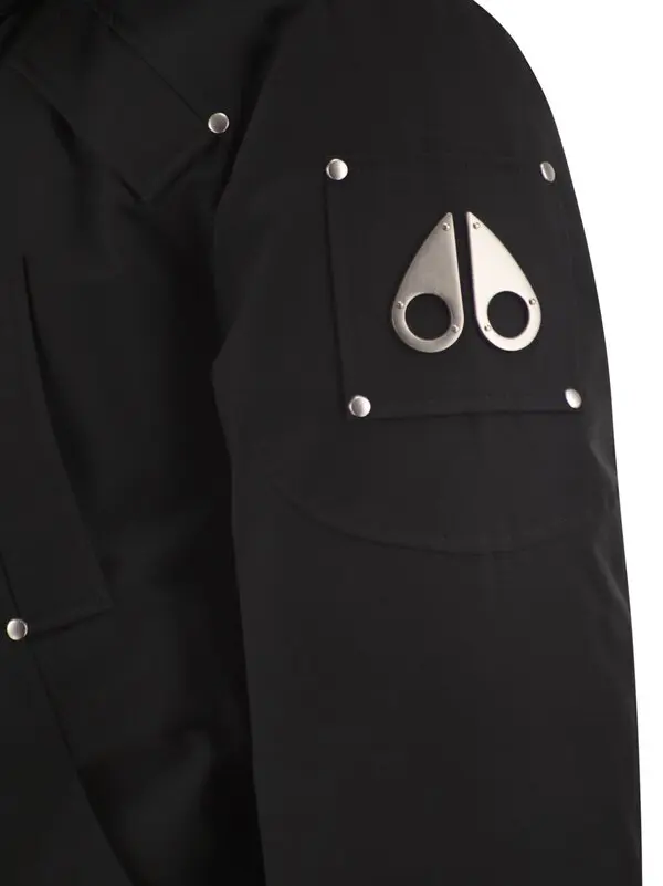 Moose Knuckles Original Ballistic Down-filled Bomber Jacket With Hood And Shearling Trim - Black