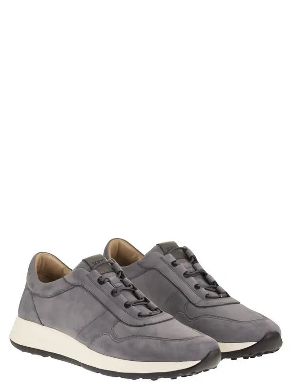 TOD'S Goatskin Suede Sneakers - Gray