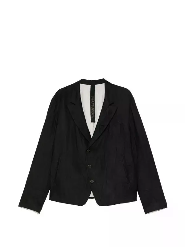 FORME D'EXPRESSION Crinkled-finish Single-breasted Blazer