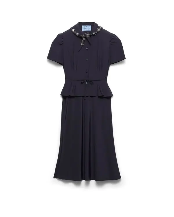 Prada Embroidered Marocain Dress