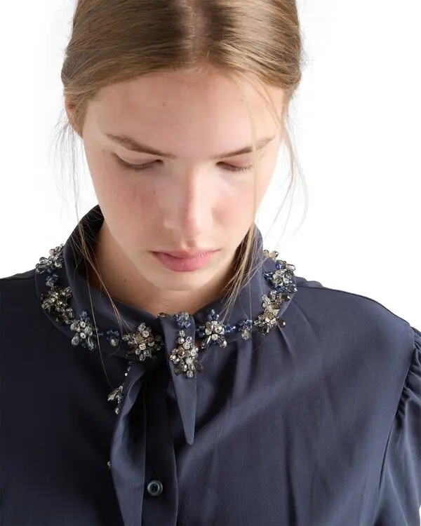 Prada Embroidered Marocain Dress