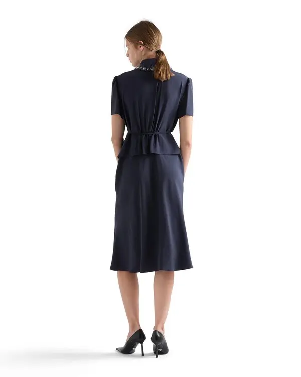 Prada Embroidered Marocain Dress
